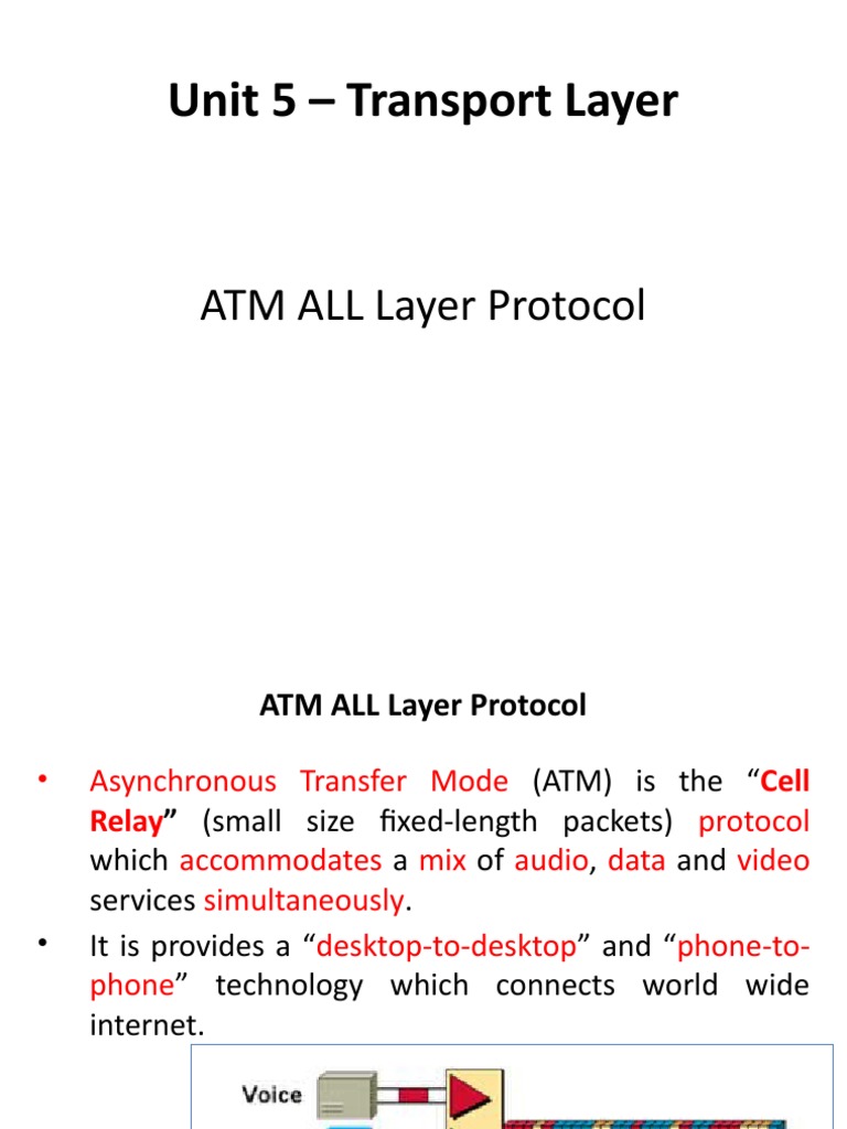 Unit 5-ATM AAL Protocol | PDF | Asynchronous Transfer Mode | Computer Network