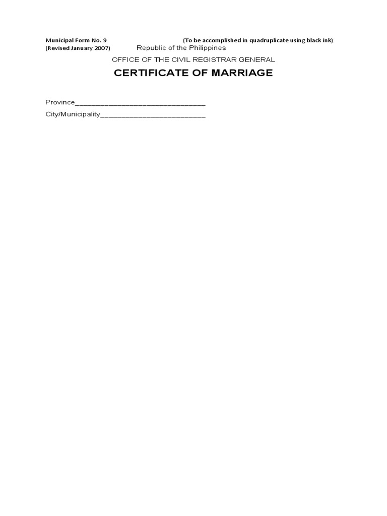 Cert Marriage | PDF | Social Science