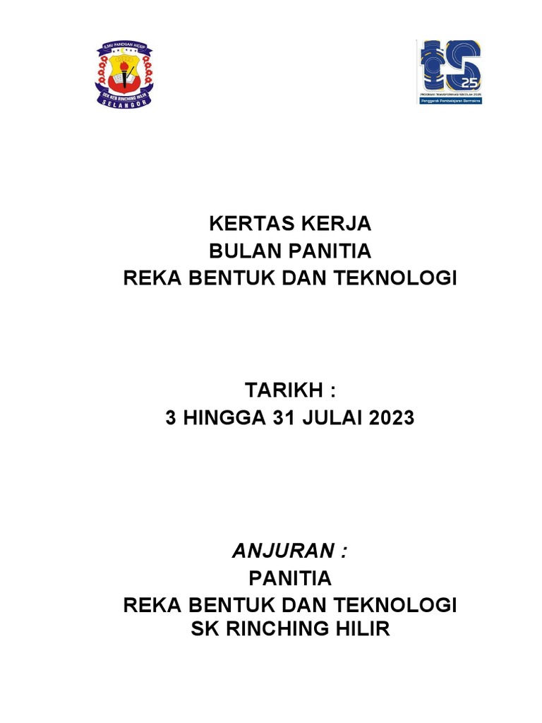 Kertas Kerja Bulan Panitia RBT 2023 | PDF