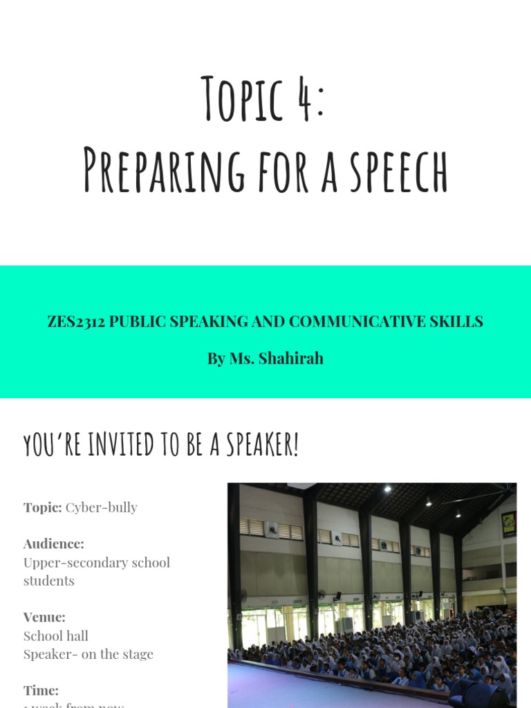 2 Preparing For A Speech (G1 Newstudent) | PDF | Speech | Public Speaking