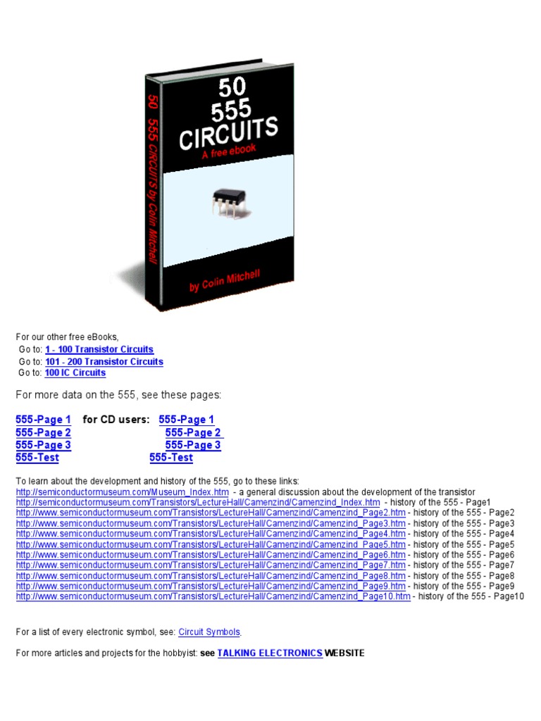 Comprehensive Guide to 555 Timer Projects | PDF | Electronic Circuits ...