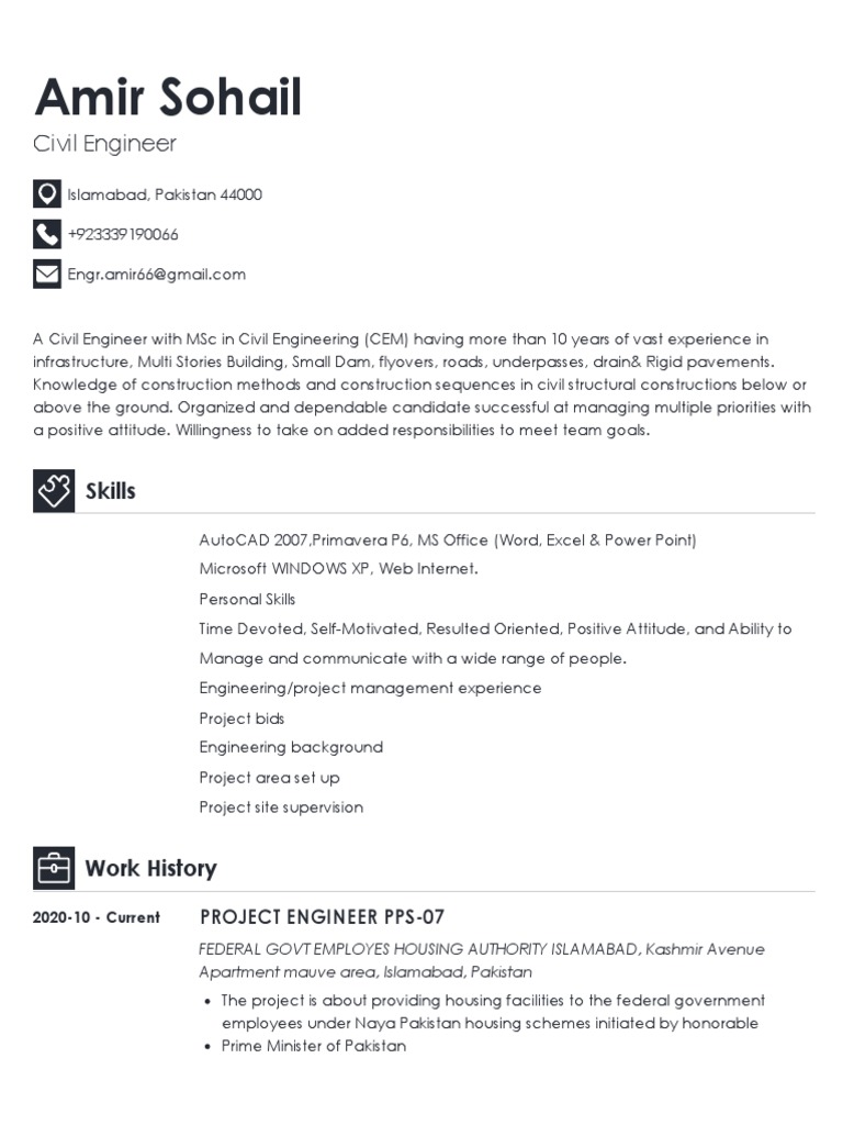 Amir Sohail Resume 3 | PDF | Concrete | Engineering