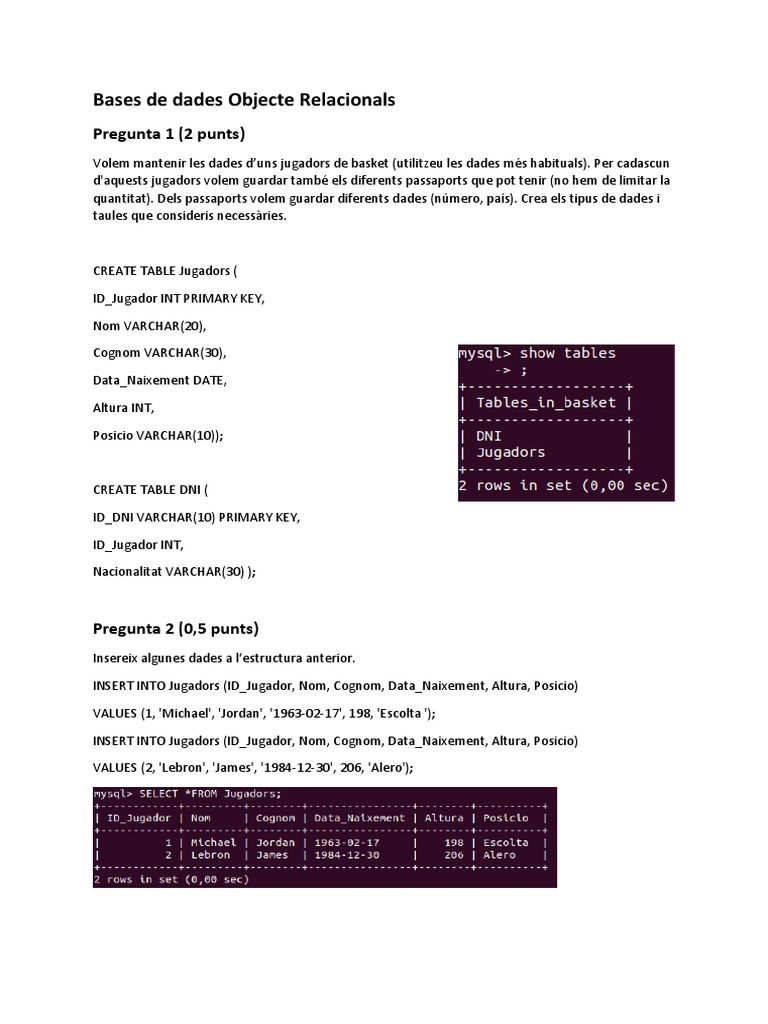 Bases de Dades UF4 | PDF