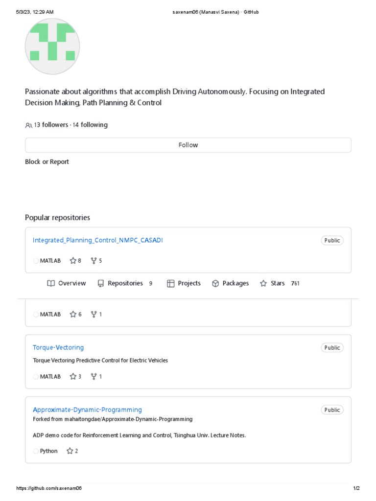 Saxenam06 (Manasvi Saxena) GitHub | PDF | Applied Mathematics | Computer Science