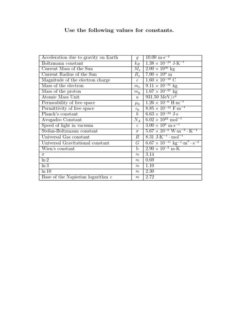 Essential Physics Constants and Questions | PDF | Refraction ...
