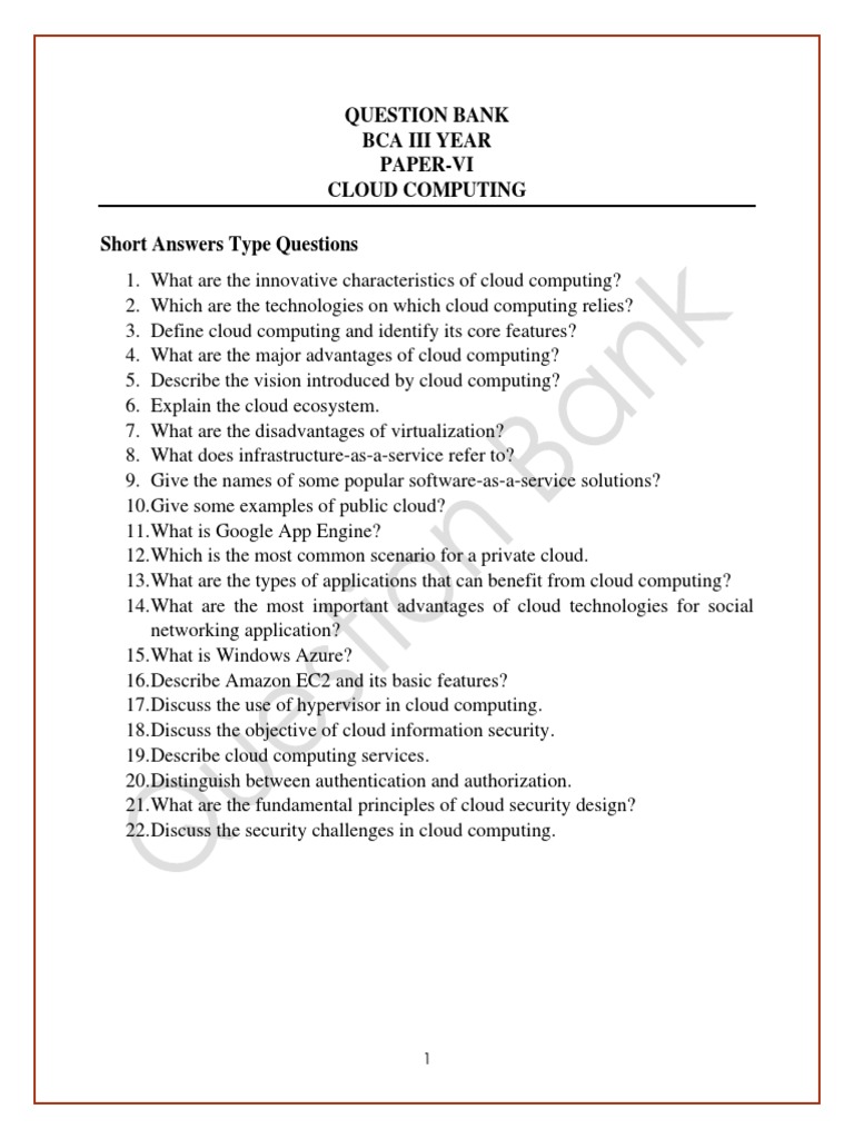 Cloud-Computing Sample Paper Set2 | PDF | Cloud Computing | Computing