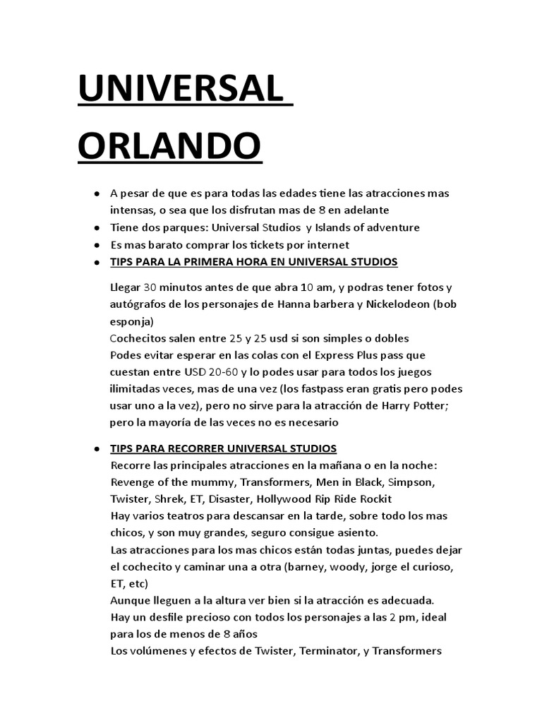 Universal Orlando | PDF