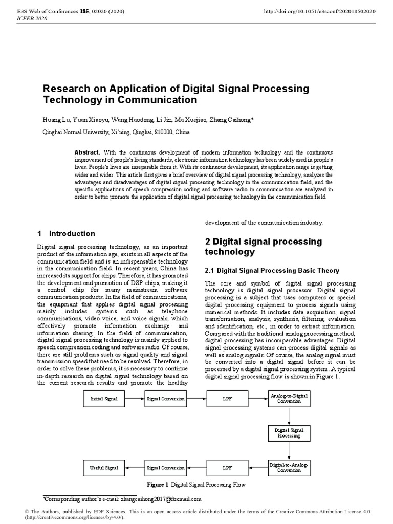 Research_on_Application_of_Digital_Signal_Processi | PDF | Digital ...