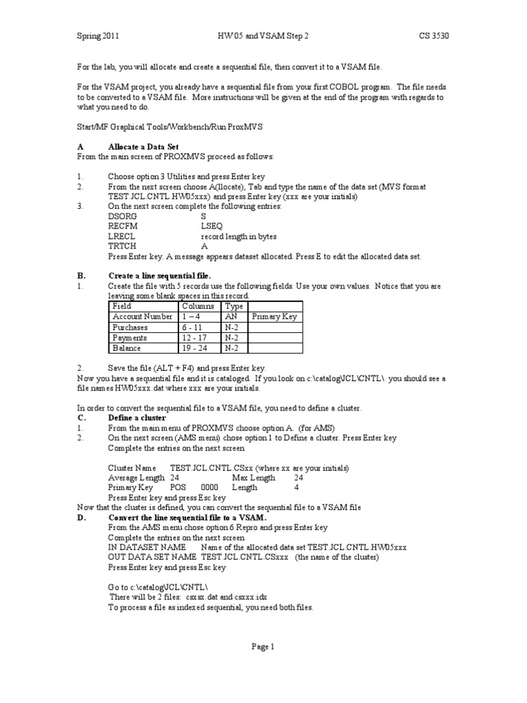 Converting A Sequential File To A Vsam File In Proxmvs Pdf Information Retrieval Computer File
