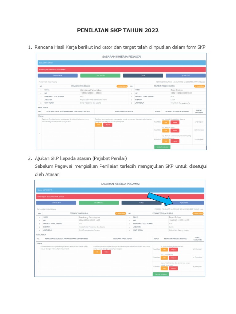 Tutorial Penilaian SKP 2022 | PDF