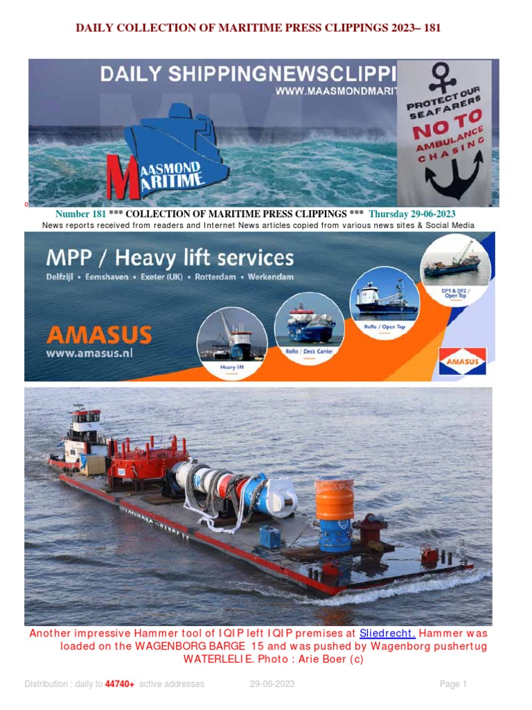 Collection of Maritime Press Clippings | PDF | Shipping | Water Transport