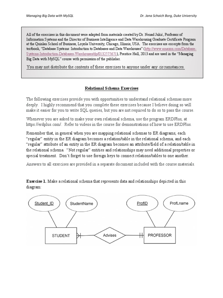 d4ce12fe583e8fbe835fa65286dc4553 Relational Schema Exercises | PDF ...