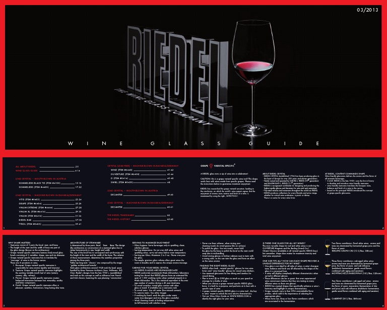 Riedel Wine Glass Guide | PDF | Wine | Aroma Of Wine