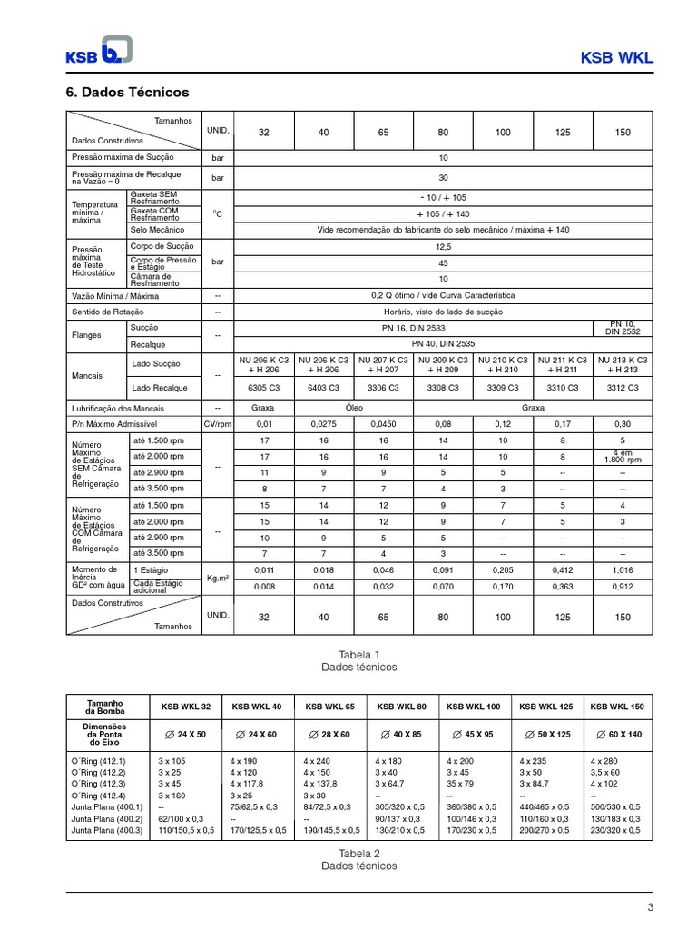 Manutenção KSB WKL | PDF | Bomba | Engenharia Mecânica