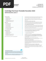 Cambridge International November 2025 Final Timetable Zone 3 | PDF