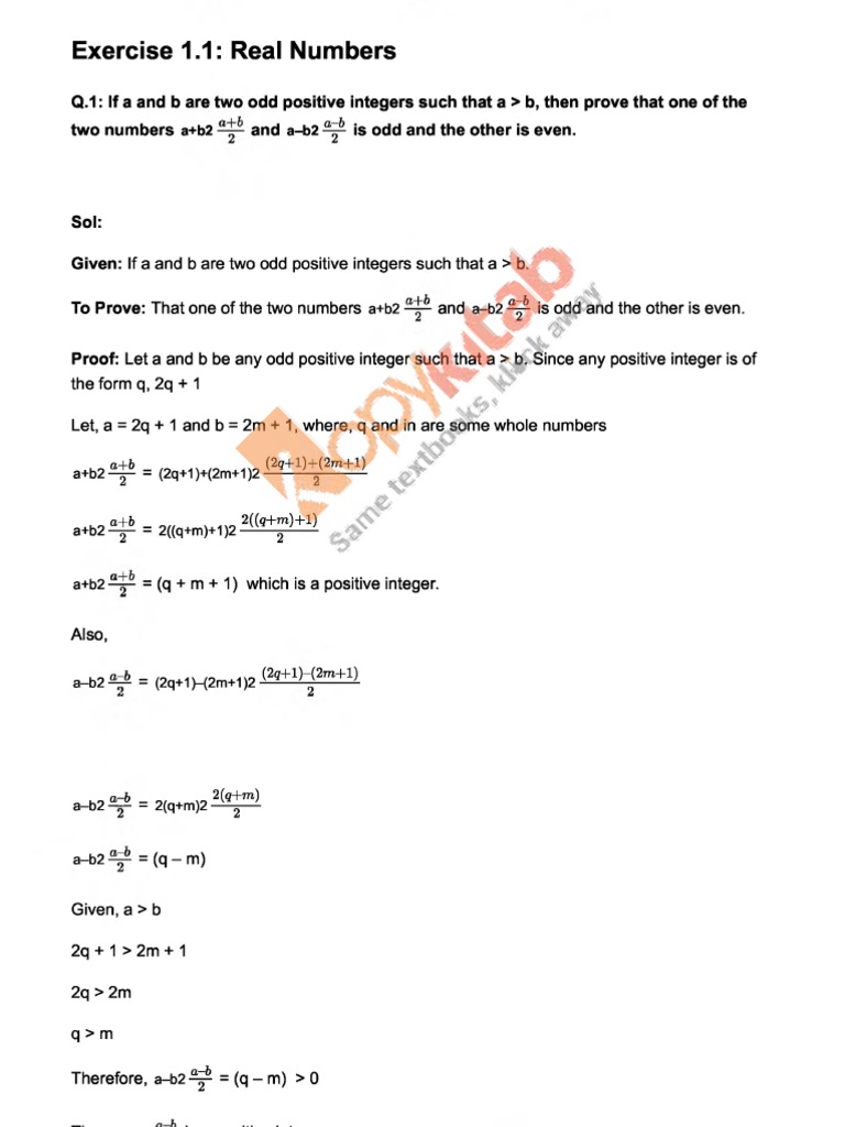 RD Sharma Class 10 Maths Chapter 1 Real Numbers | PDF | Mathematics | Arithmetic
