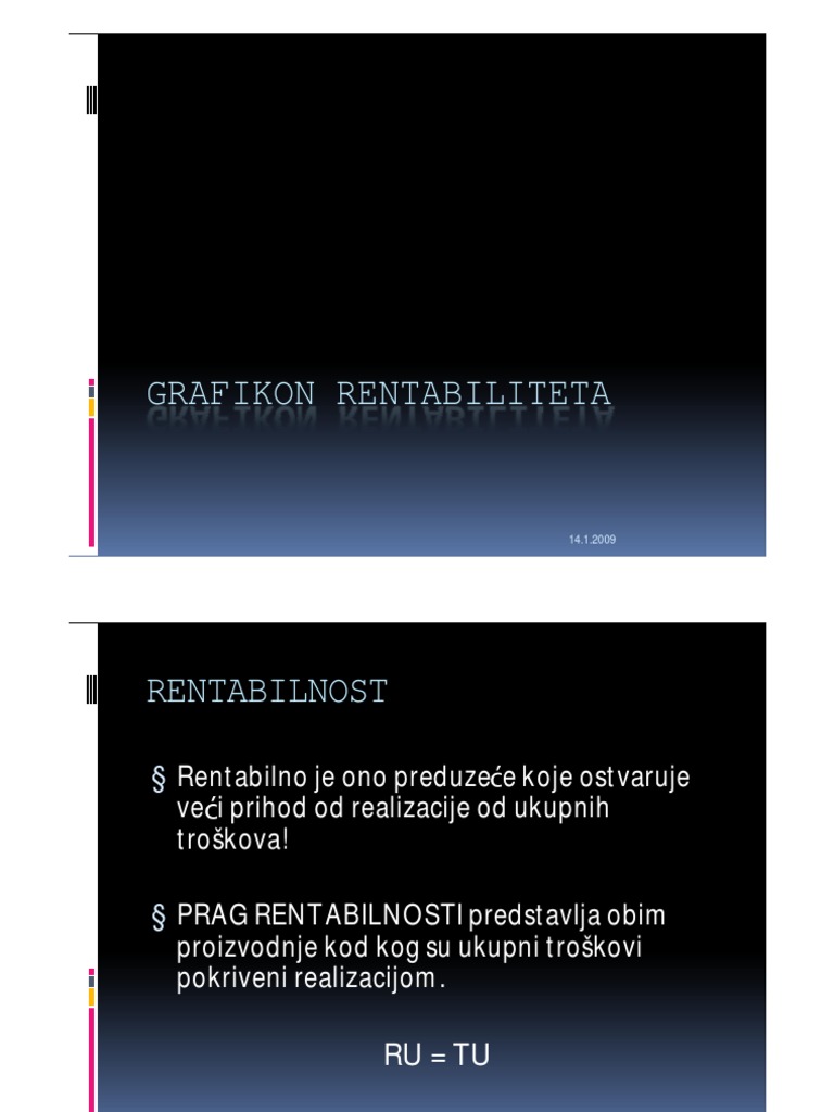 Slajdovi Rentabilitet | PDF