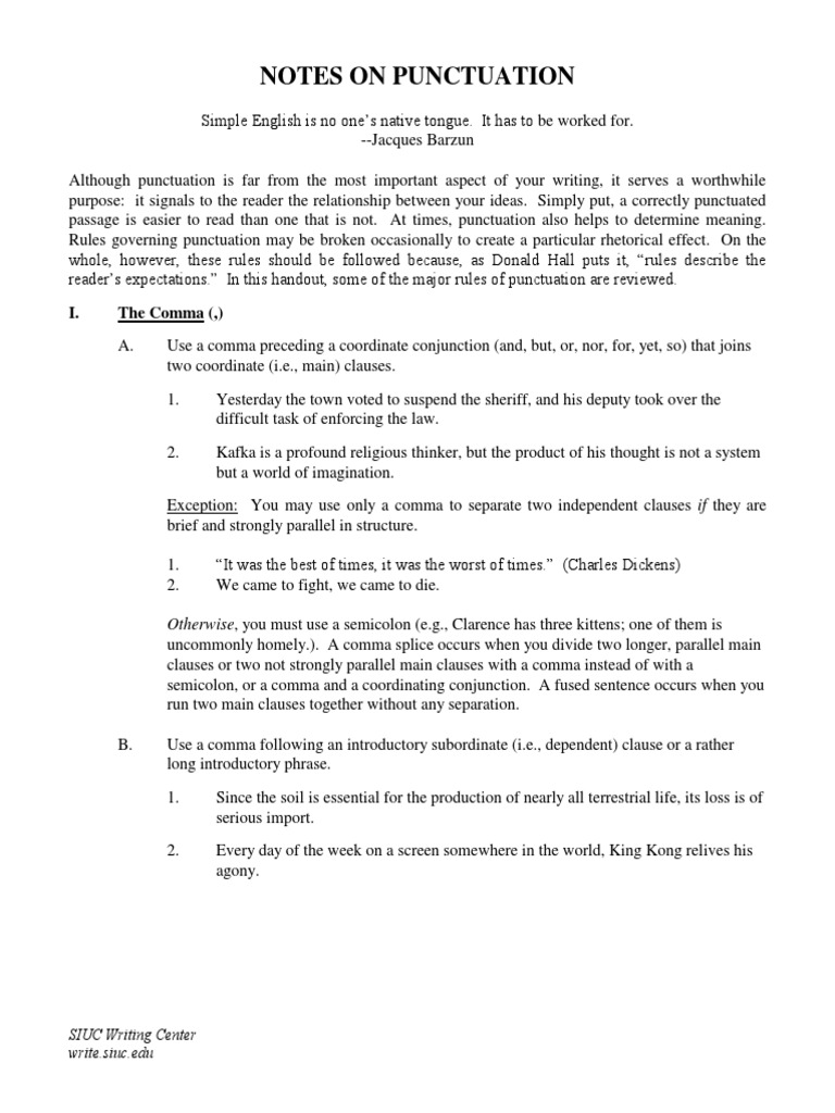Notes On Punctuation | PDF | Comma | Human Communication