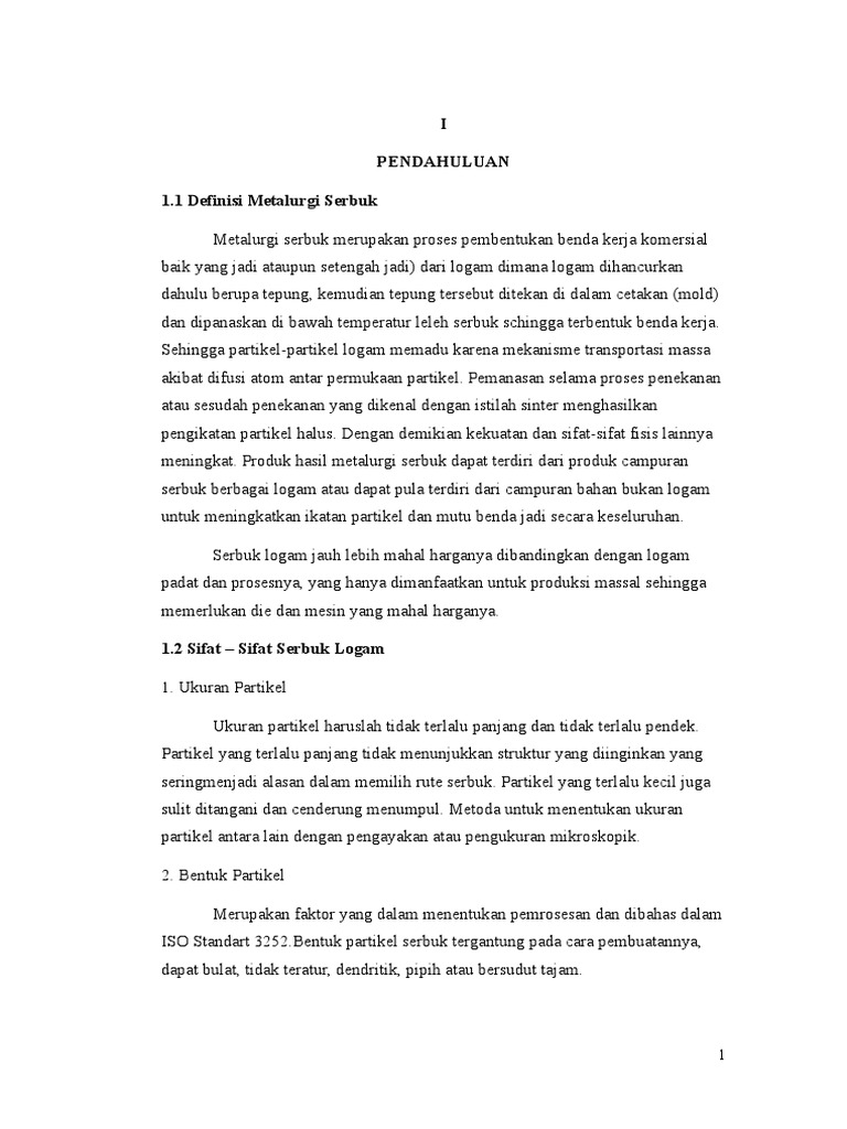 Proses dan Sifat Metalurgi Serbuk | PDF