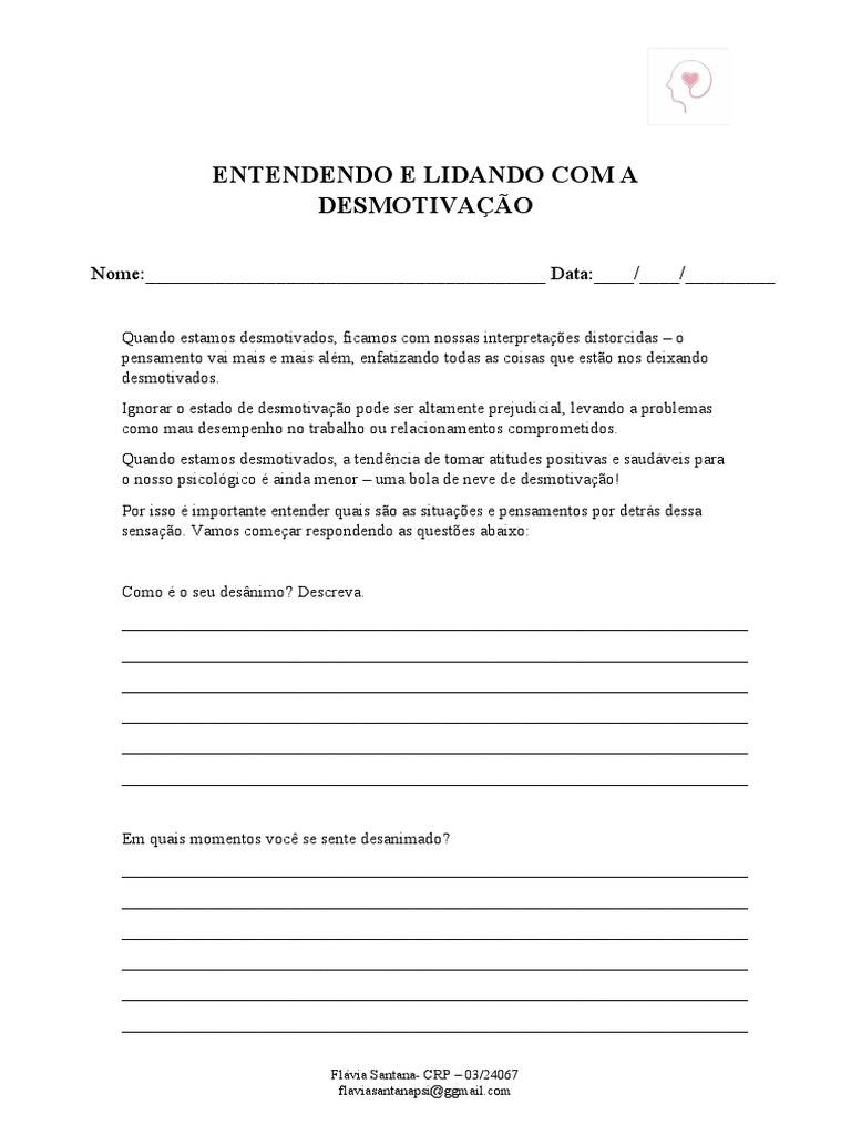 Entendendo e Lidando Com A Desmotivação | PDF | Pensamento | Psicologia Entendendo e Lidando Com A Desmotivação | PDF | Pensamento | Psicologia