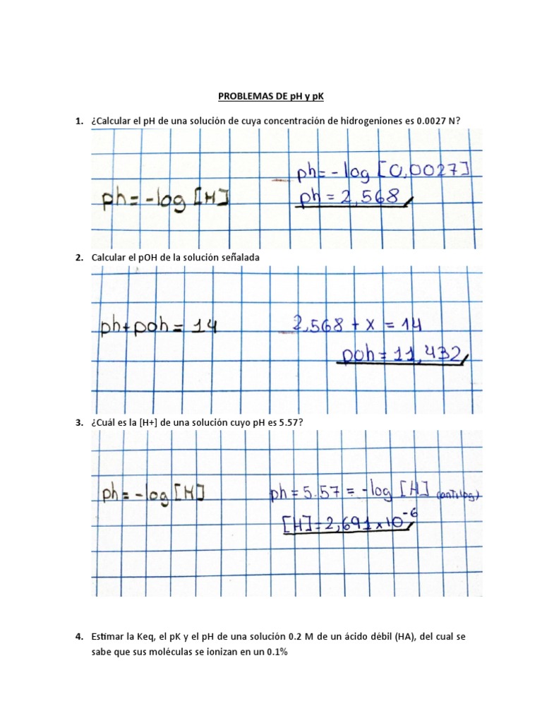 Solucionario de Tarea PH y Amortiguadores | PDF
