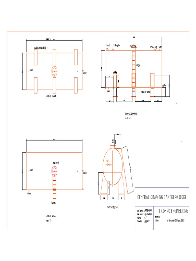 Drawing Tangki Pak Bayu | PDF