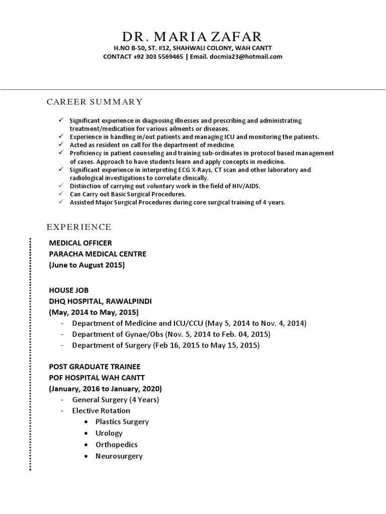 Dr. Maria CV | PDF | Surgery | Radiology