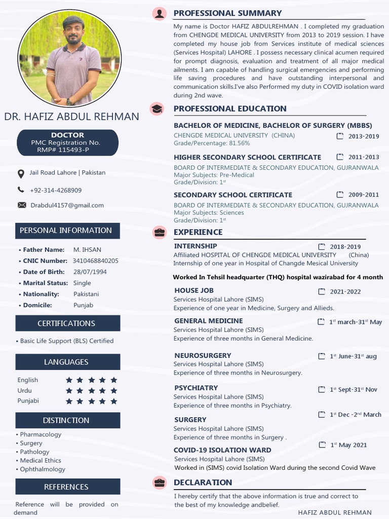 Hafiz Abdul Rehman (1) - Compressed | PDF | Medical School | Medicine