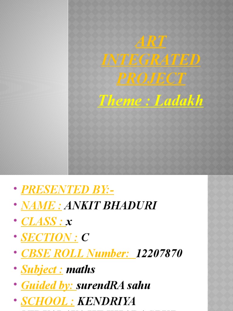 ART Integrated Project On Ladakh (Class - 10) - Presented by Ankit Bhaduri | Download Free PDF ...