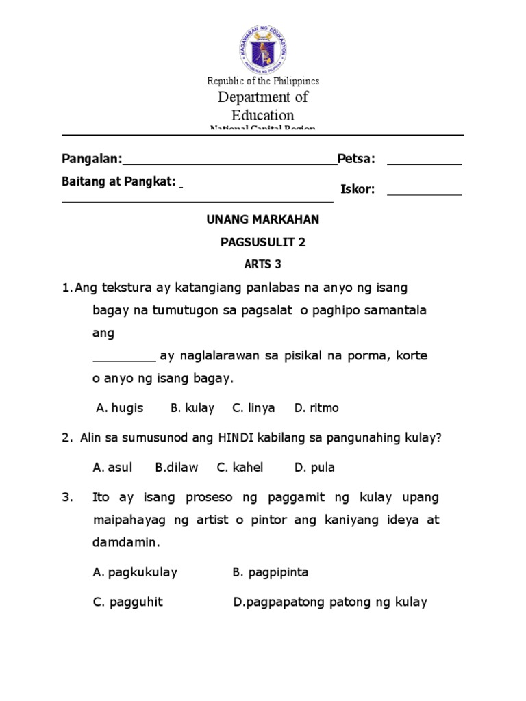 Arts3 Q2 WT2 - 1 | PDF