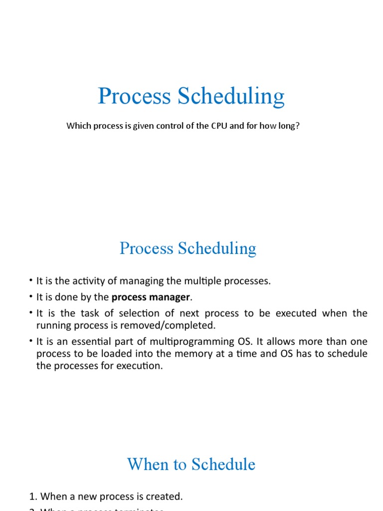 Unit 3.4 Process Scheduling | Download Free PDF | Scheduling (Computing ... Unit 3.4 Process Scheduling | Download Free PDF | Scheduling (Computing ...