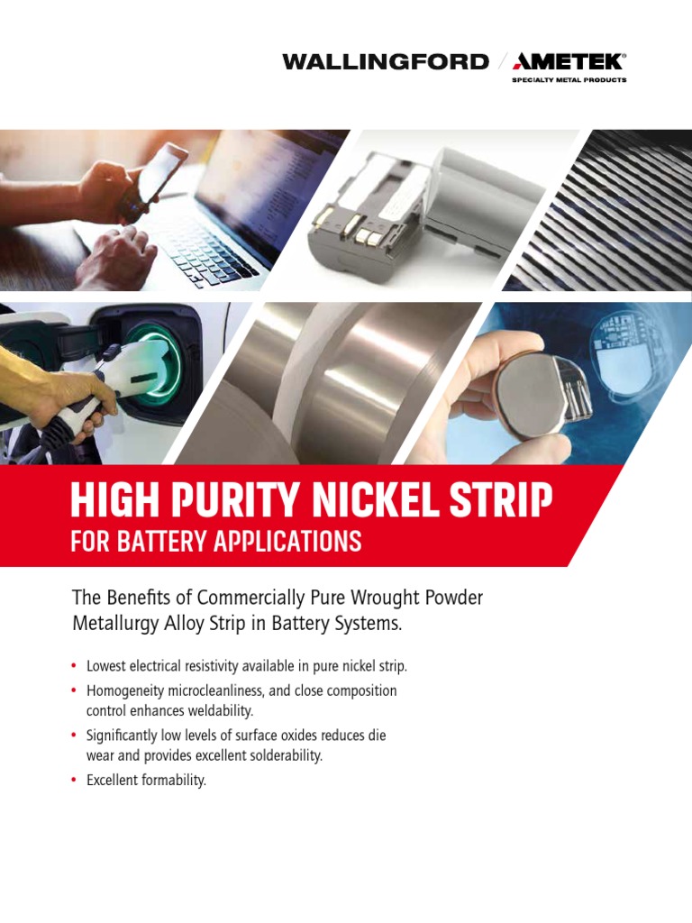 Nickel Strip For Batteries | PDF | Alloy | Electrical Resistivity And ...