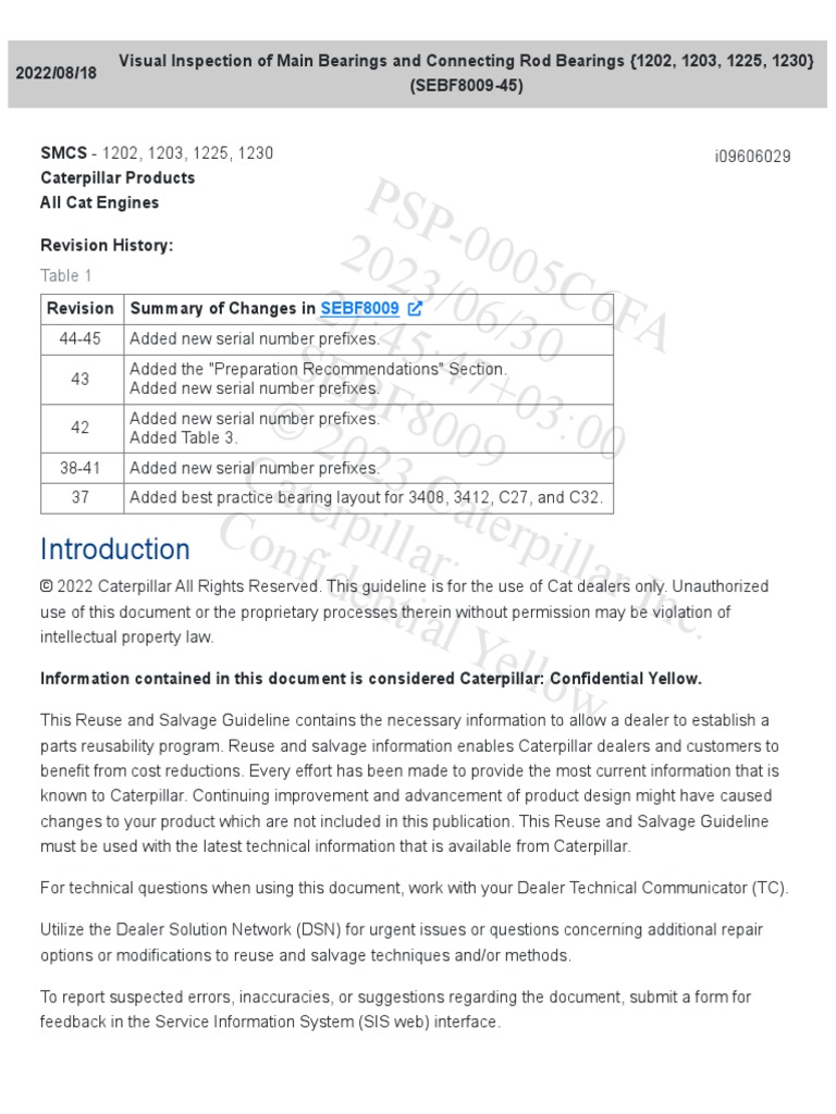 Visual Inspection of Main Bearing | PDF | Bearing (Mechanical) | Motor Oil