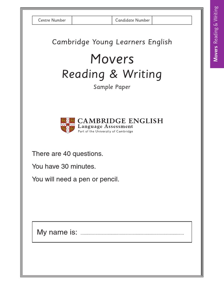 Movers Reading & Writing Sample Paper | PDF | Zoo