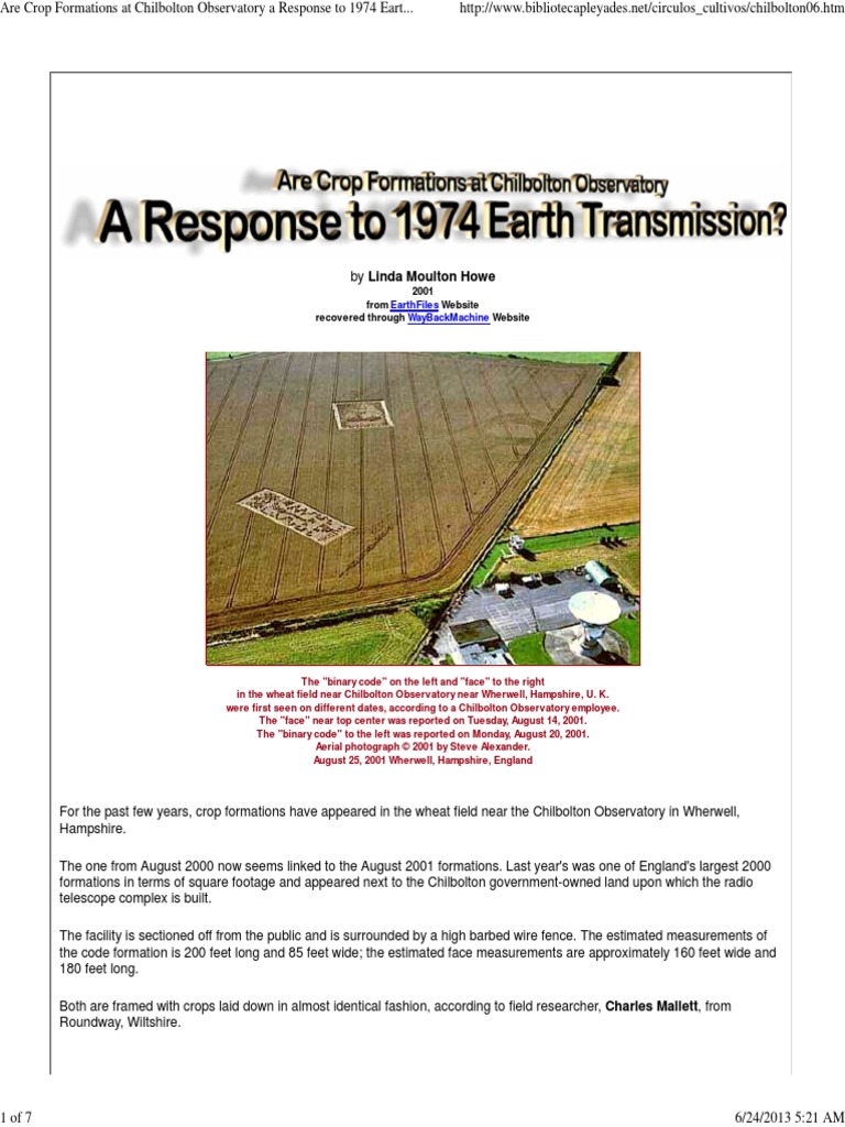 Chilbolton Crop Formations Explained | PDF | Astronomy | Physical Sciences