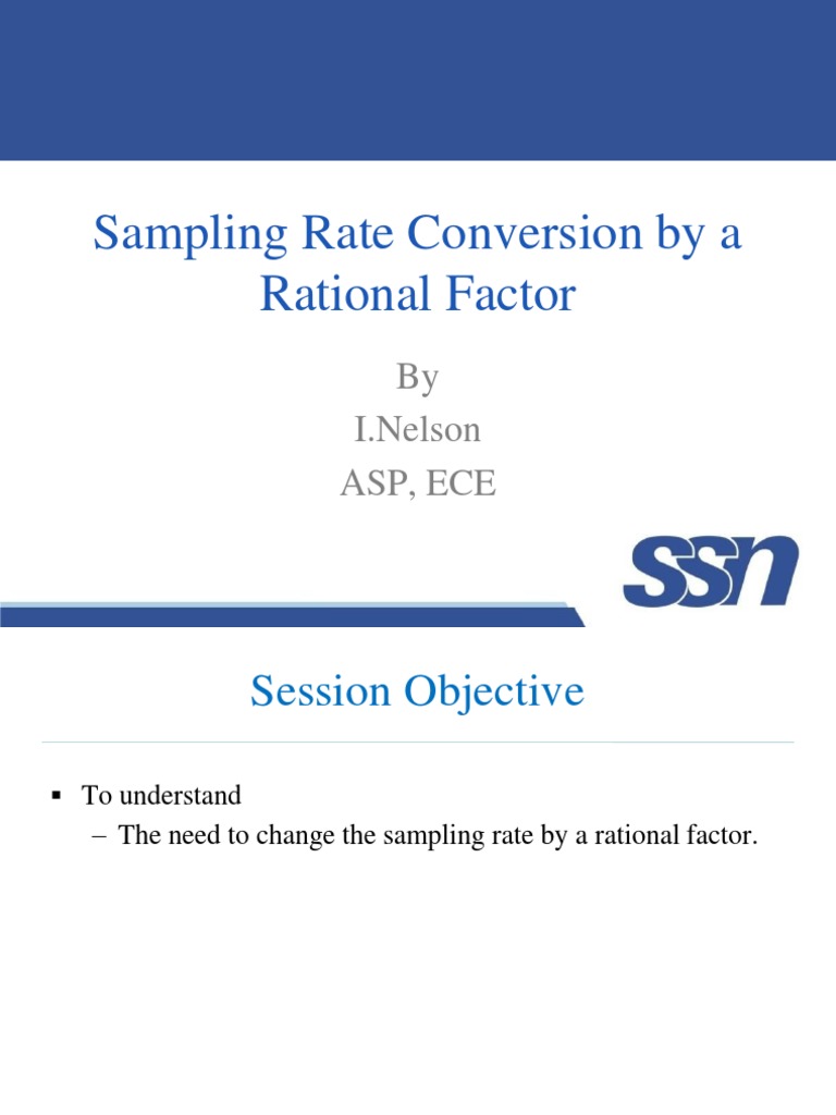 Unit V Lecture3 | PDF | Sampling (Signal Processing) | Filter (Signal Processing)