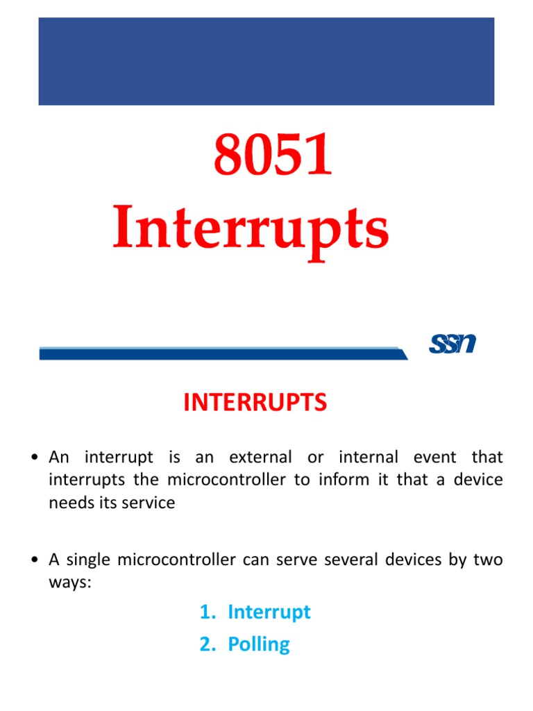 8051 Interrupts | PDF | Microcontroller | Electrical Engineering 8051 Interrupts | PDF | Microcontroller | Electrical Engineering