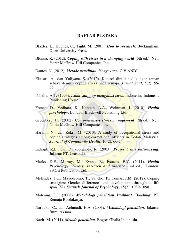 10.40.0233 Alfons Kaizen DAFTAR PUSTAKA | PDF | Emotions | Psychology