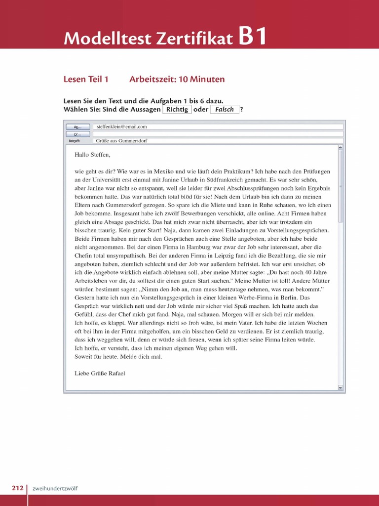 Modelltest Goethe - B1 | PDF