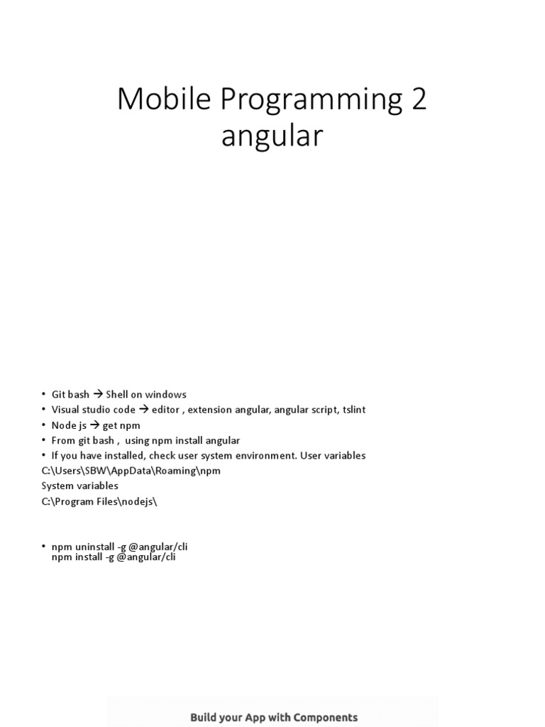 Mobile Programming Ionic Angular Pdf Command Line Interface Computer Science 7063