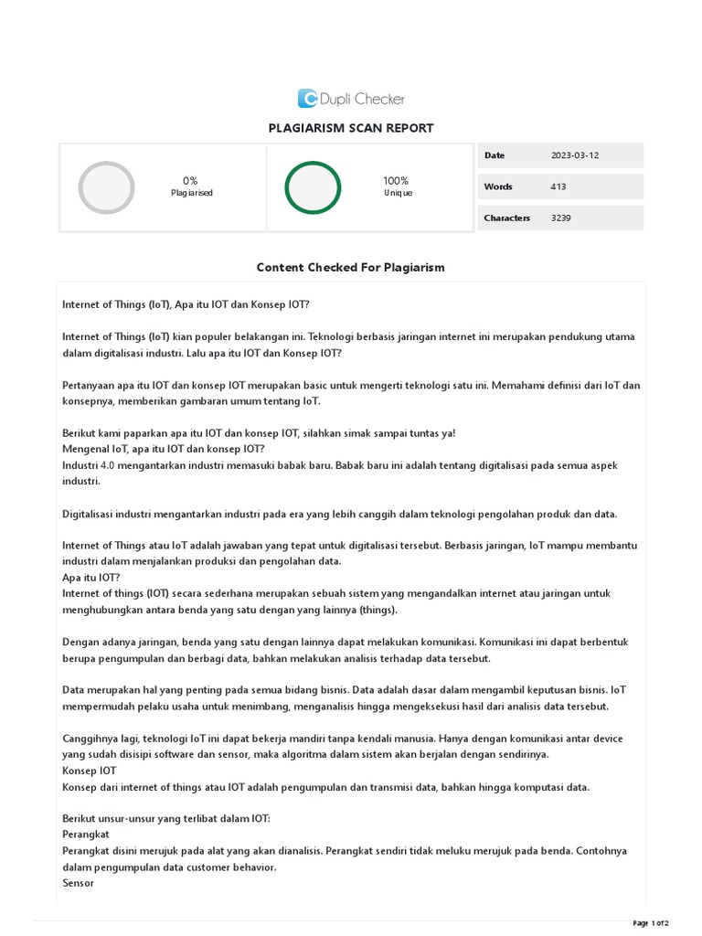Duplichecker Plagiarism Report | PDF