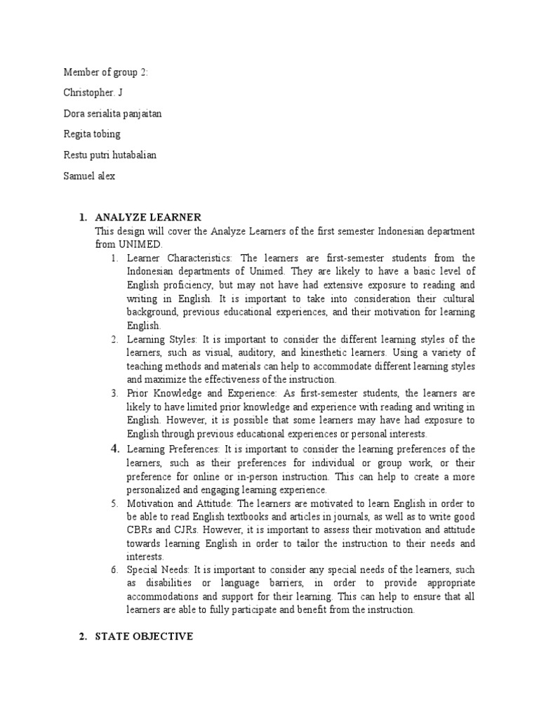 Assure Model Grup 2 | PDF | Reading Comprehension | Learning