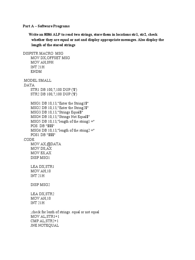Lab Softwareprg Pdf String Computer Science Computer Architecture 
