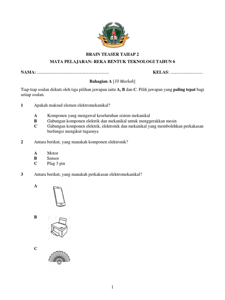Brain Teaser Tahun 6 | PDF