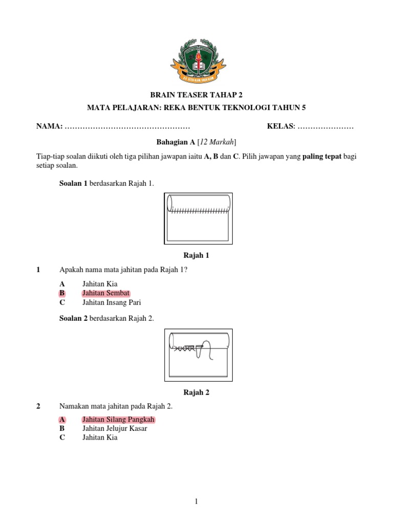 Skema Jawapan RBT Tahun 5 | PDF