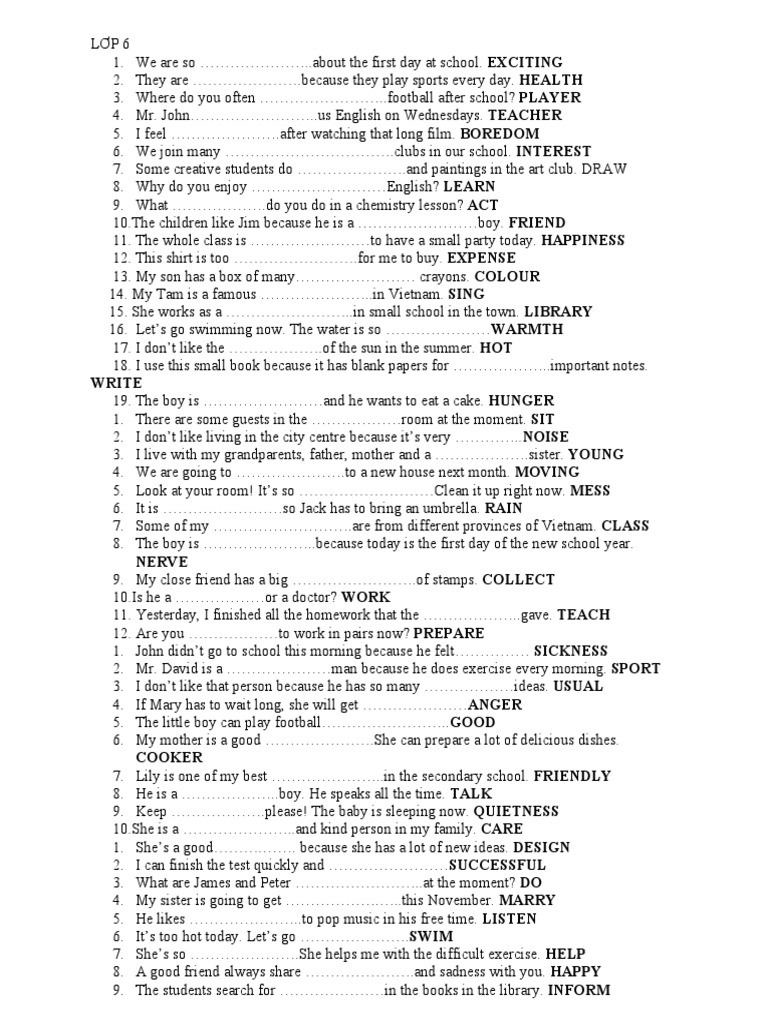 Vocab - Grade 6 | PDF