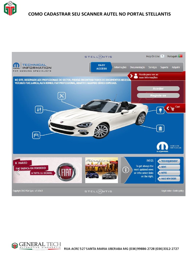 Cadastro de Scanner Autel no Portal Stellantis | PDF