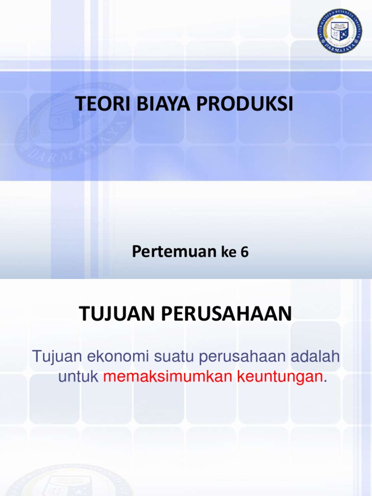 TEORI EKONOMI Pertemuan Ke 6 | PDF