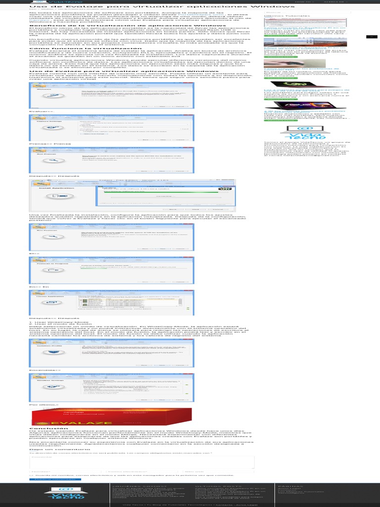 Uso de Evalaze para virtualizar aplicaciones Windows _ Guias y Tutoriales | PDF | Software de la ...