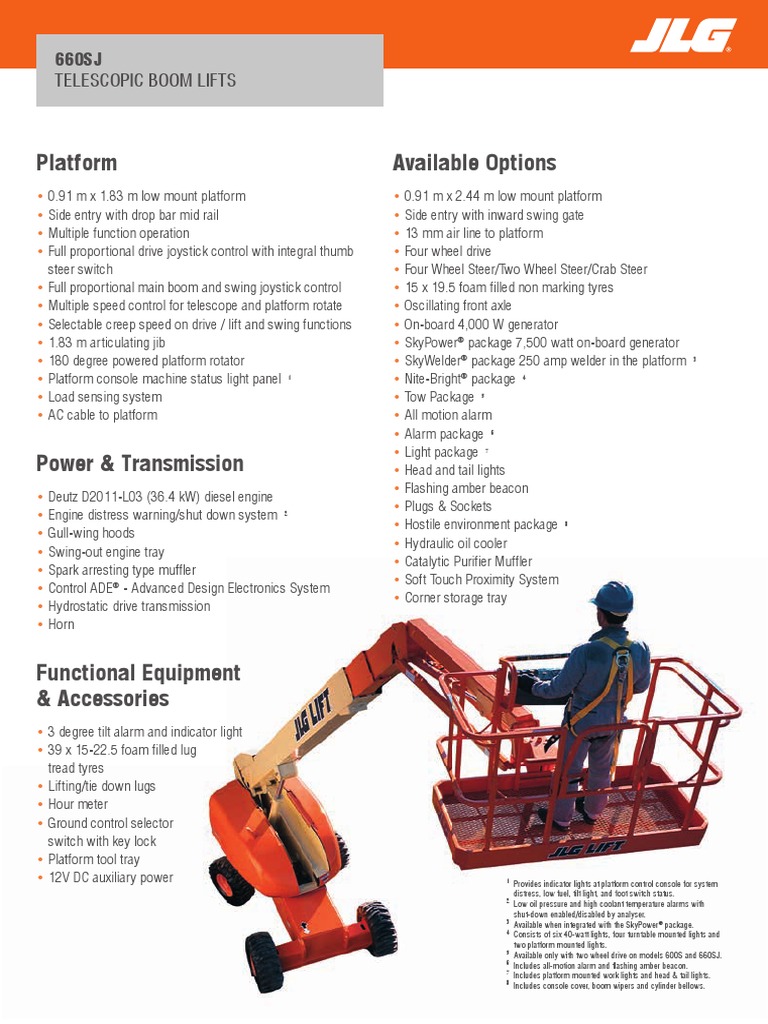 JLG 660sj en | PDF | Tire | Vehicles